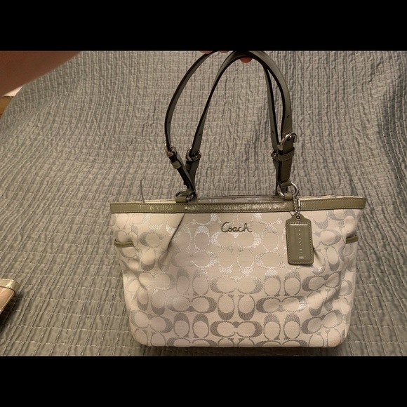 Coach | Bags | Silver Sparkly Coach Purse | Poshmark